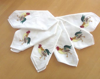 Rooster napkins | Etsy