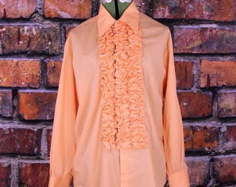 Ruffled tuxedo shirt | Etsy