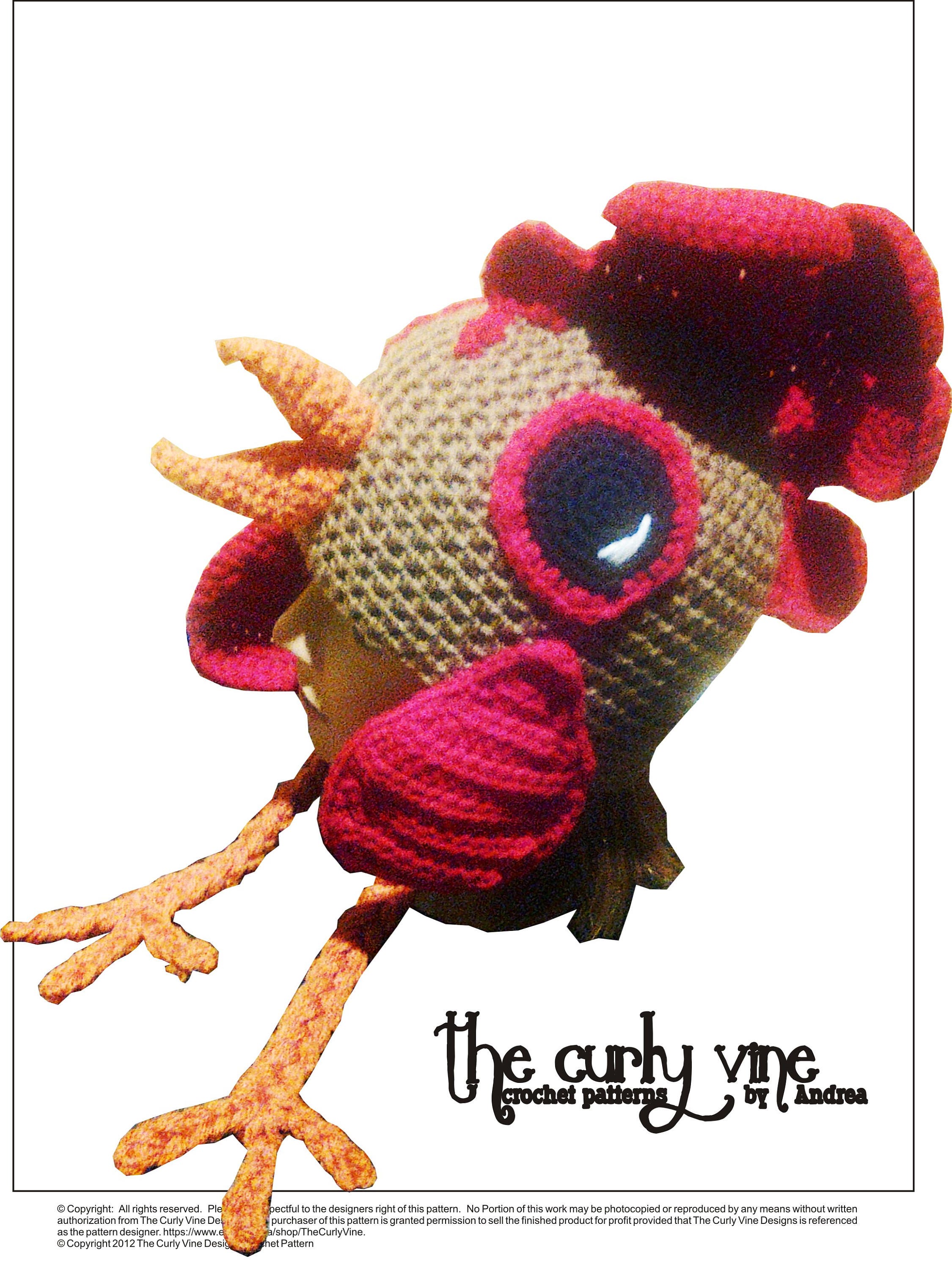 Crochet Rooster Hat Pattern