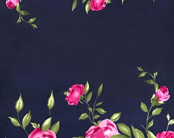 Blue rose fabric | Etsy