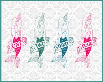Mermaid birthday svg | Etsy
