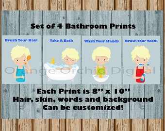 Kids bathroom signs | Etsy