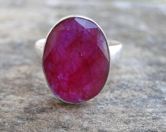 Natural ruby ring | Etsy