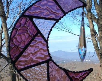 Stained glass moon | Etsy