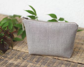 Linen cosmetic bag | Etsy