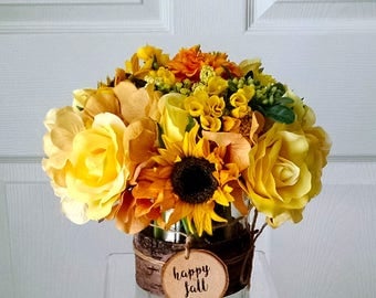 Silk flower arrangement | Etsy