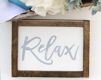 Relax sign | Etsy
