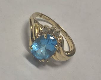Blue topaz gold ring | Etsy