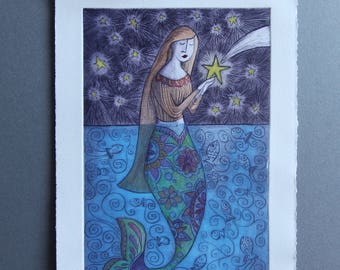 Whimsical mermaid | Etsy