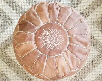 Leather pouf | Etsy