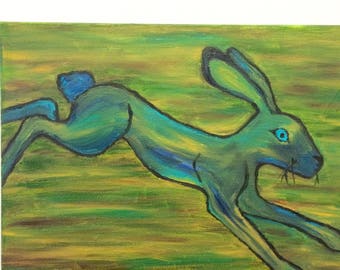 Rabbit oil painting | Etsy