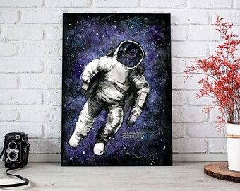 Astronaut painting | Etsy