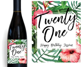 Birthday wine labels | Etsy