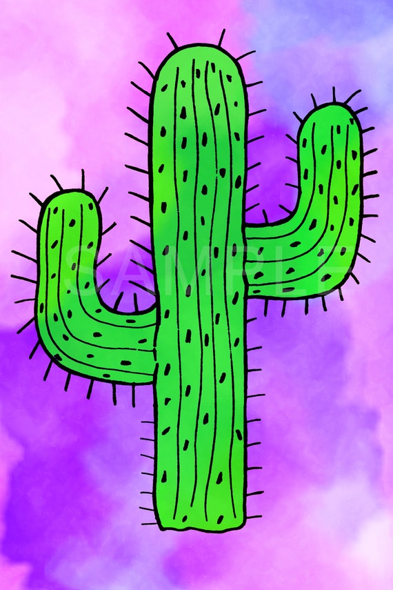 Digital Download watercolour cactus art Digital Download watercolour cactus art