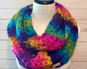 Items similar to Rainbow infinity scarf on Etsy