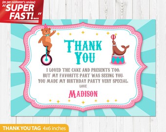 Circus thank you | Etsy