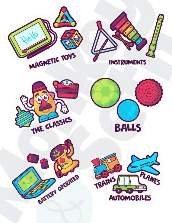 Toy Organization Labels Vinyl Stickers for Toy Organizing