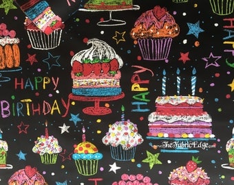 Birthday fabric | Etsy