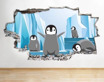 Penguin wall decals | Etsy