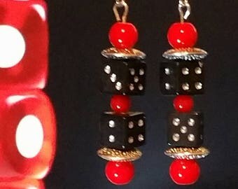 100 Acrylic black dice beads 9 x 9mm