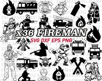 Firefighter svg | Etsy