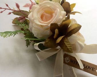 Silk flower corsage | Etsy