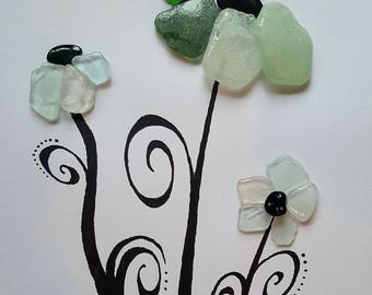 Pebble art flowers | Etsy