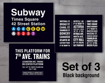 New york subway sign | Etsy