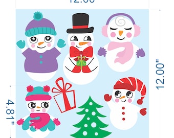 Snowman stickers | Etsy