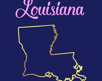 Louisiana outline | Etsy