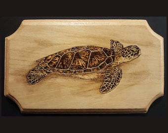 Pyrography turtle | Etsy