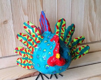 Paper mache chickens | Etsy