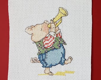 Trumpet cross stitch | Etsy