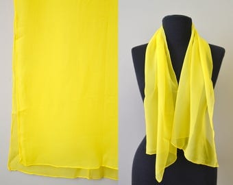 Yellow chiffon scarf | Etsy