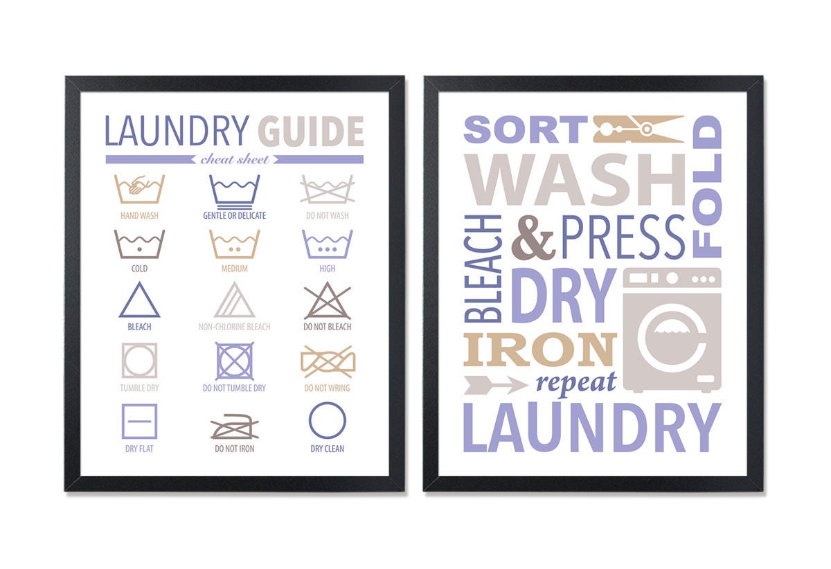 Laundry Guide printable Wash care symbols printable laundry
