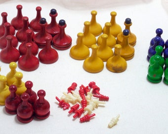 Wooden game pieces | Etsy