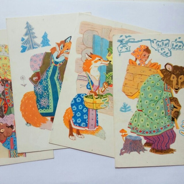 Old Russian postcards prints books and vintage by SovietPostcards