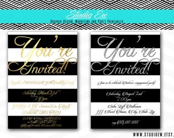 Stripe invitation | Etsy