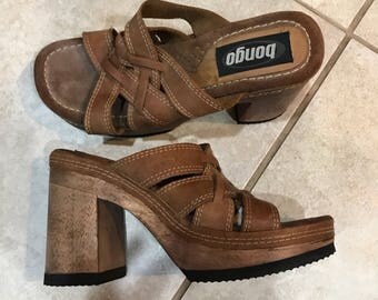 Wood platform sandal | Etsy