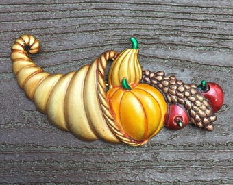 Cornucopia brooch | Etsy