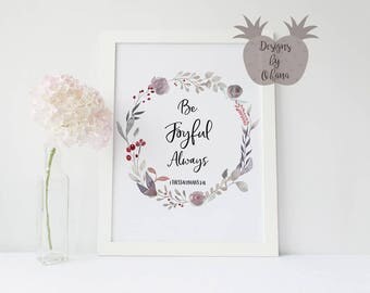 Bible Verse Wall Art Be Joyful Always Pray Continually Give