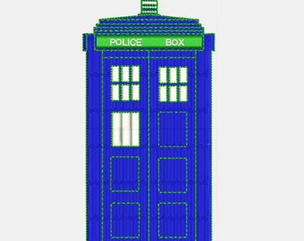 Tardis embroidery | Etsy