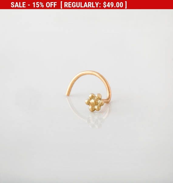 SALE15% Flower Nose Stud Gold nose stud nose ring Gold