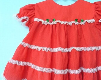 Red baby dress | Etsy