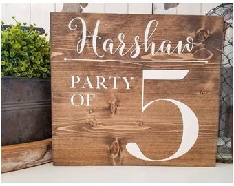 Party of 4 sign | Etsy