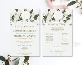 Diy wedding program | Etsy