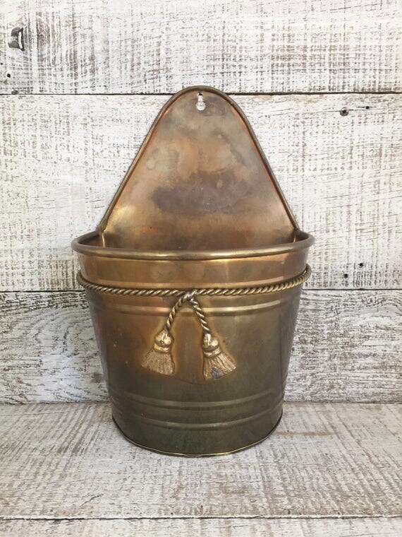 Hanging Brass Planter Brass Wall Pocket Wall Planter Hanging