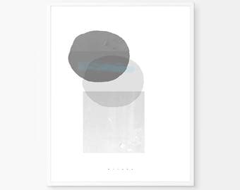 Gray abstract art | Etsy