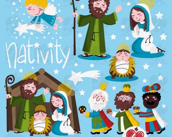 Nativity clip art | Etsy