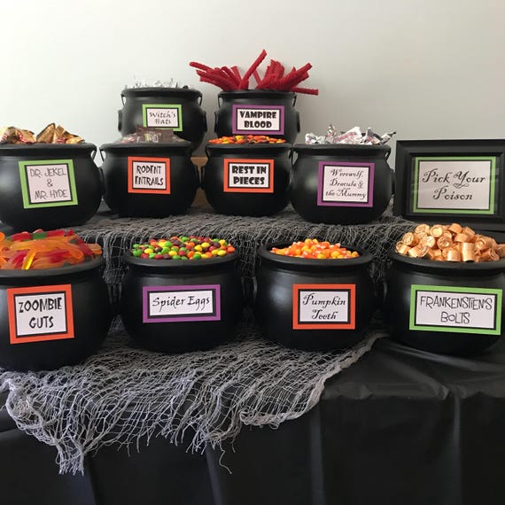 Halloween Candy Bar Signs Set of 11 Table Signs for Your